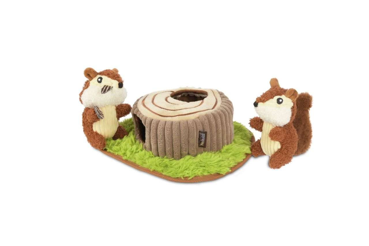 P.L.A.Y. Forest Friends Squeaky Plush Dog toys, Chippy and Cheeks the