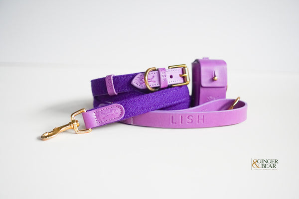 LISH Ada Violet Purple Harris Tweed Dog Lead – Ginger and Bear