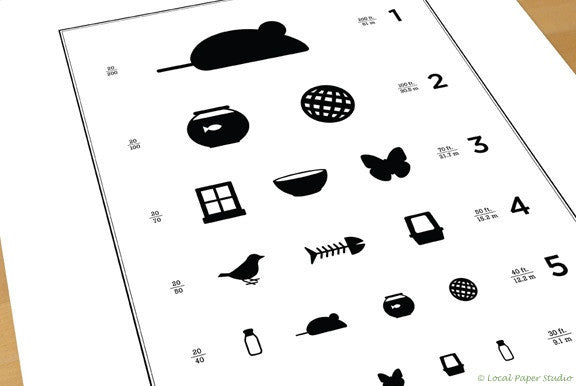 Eye chart for Cats – Ginger and Bear