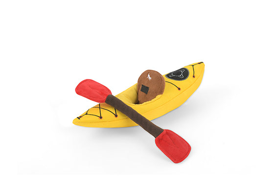 Camp Corbin Squeaky Plush Dog toys, K9 Kayak – Ginger and Bear