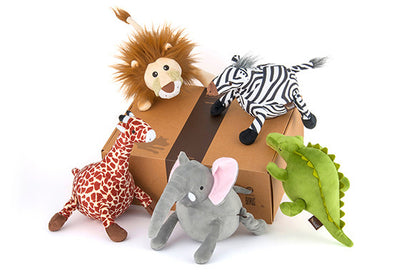 Safari Wildlife Elephant Zebra Giraffe Lion Crocodile Toys for Dogs